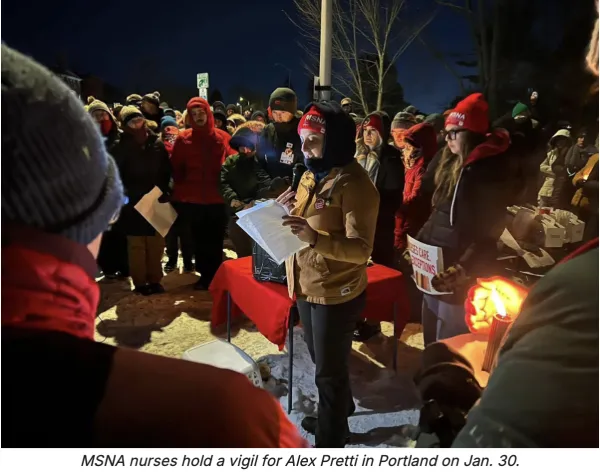 Union Nurses in Bangor & Portland Hold Vigil for Alex Pretti | Maine ...